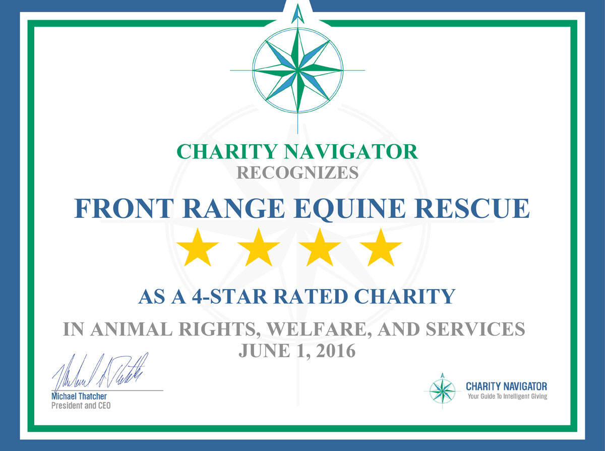 Front Range Equine Rescue Earns Coveted 4-Star Rating From Charity ...